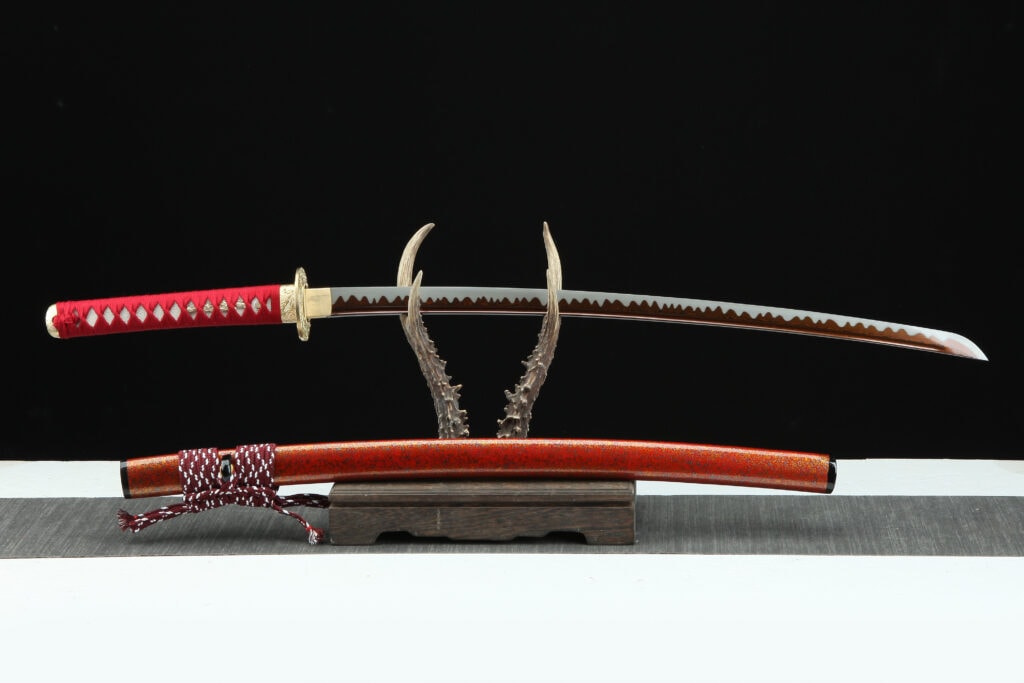Kyoto Katana (Red Damascus Steel & Real Rayskin) | Katana Sword