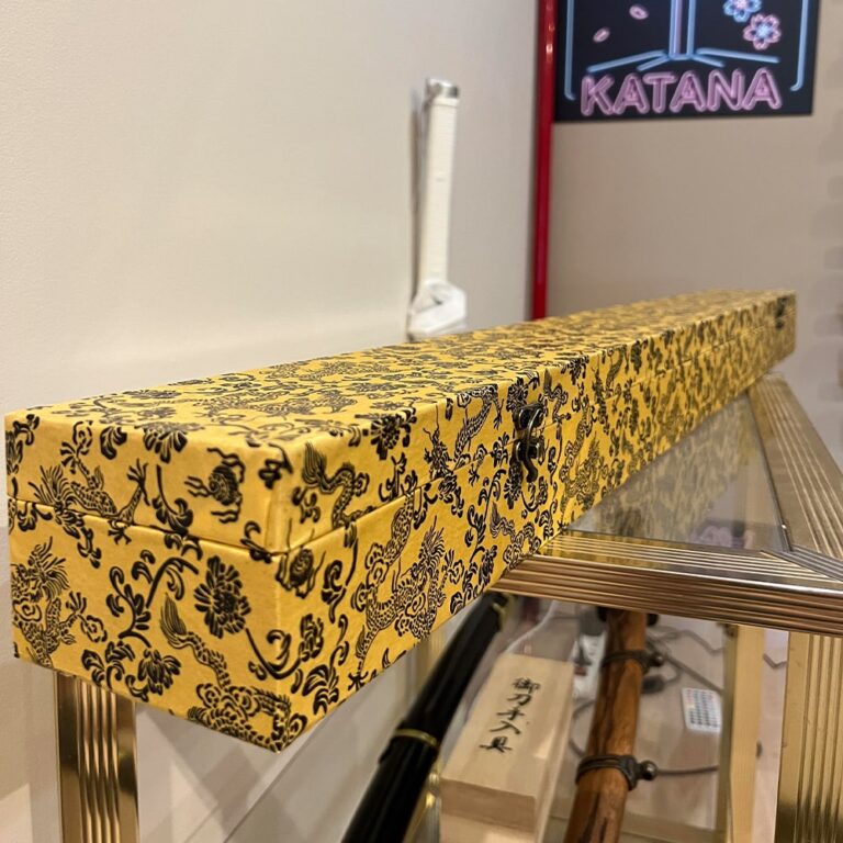 Premium Brocade Box with Yellow Silk Interior | Katana Heaven
