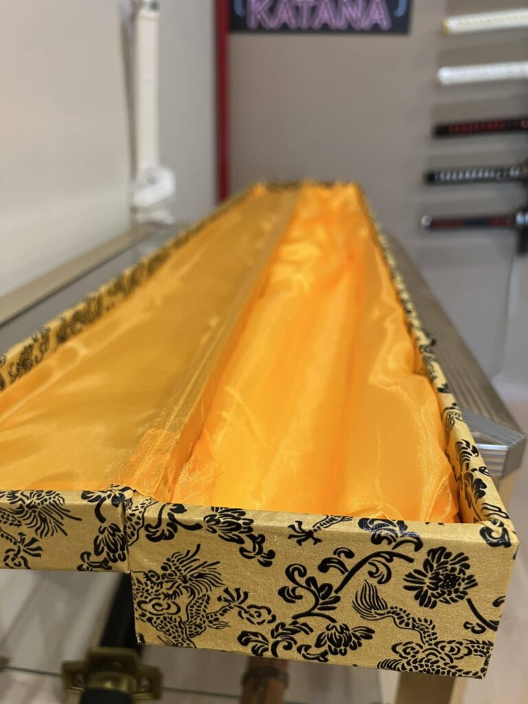 Premium Brocade Box with Yellow Silk Interior | Katana Heaven