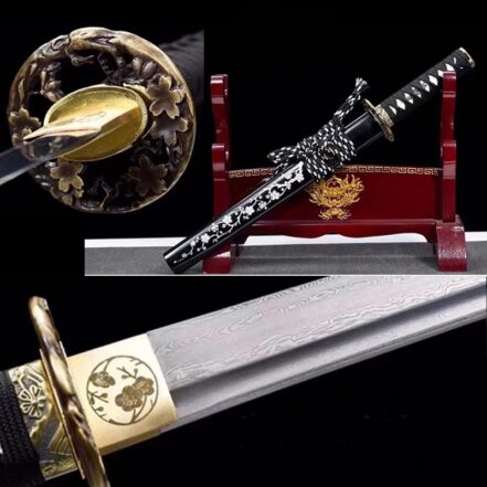 Tomisato Tanto (Damascus steel & Special Saya) | Katana Sword